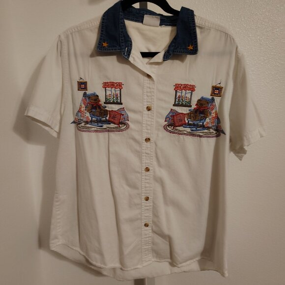 Bobbie Brooks | Tops | Bobbie Brooks Womens Button Up Short Sleeve ...